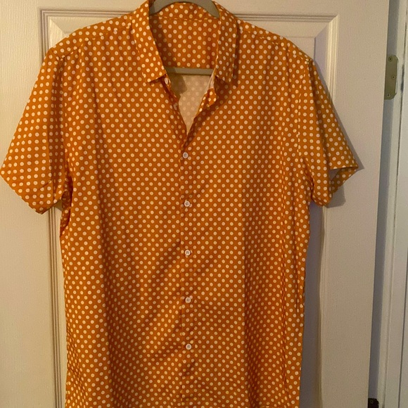 Shirts | Xl Yellow Polka Dot Shirt | Poshmark